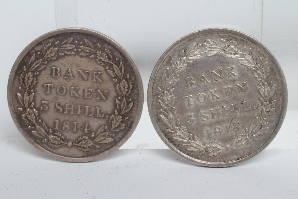 A consecutive run of george iii bank tokens, 1812 to 1815 inclusive, 3 ...