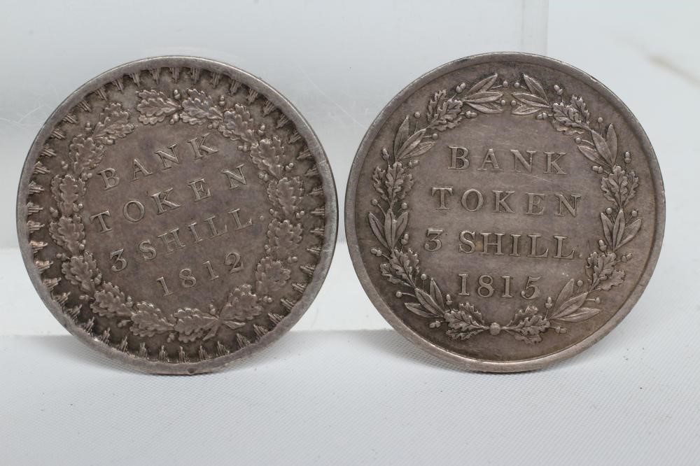 A consecutive run of george iii bank tokens, 1812 to 1815 inclusive, 3 ...
