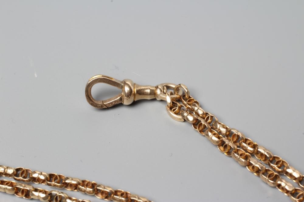 A guard chain, the dog-clip fastener stamped 9, cjm (est. plus 24% ...