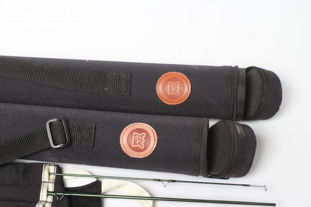 Two hardy uniqua fly fishing rods, comprising one 8' #4 four piece rod ...