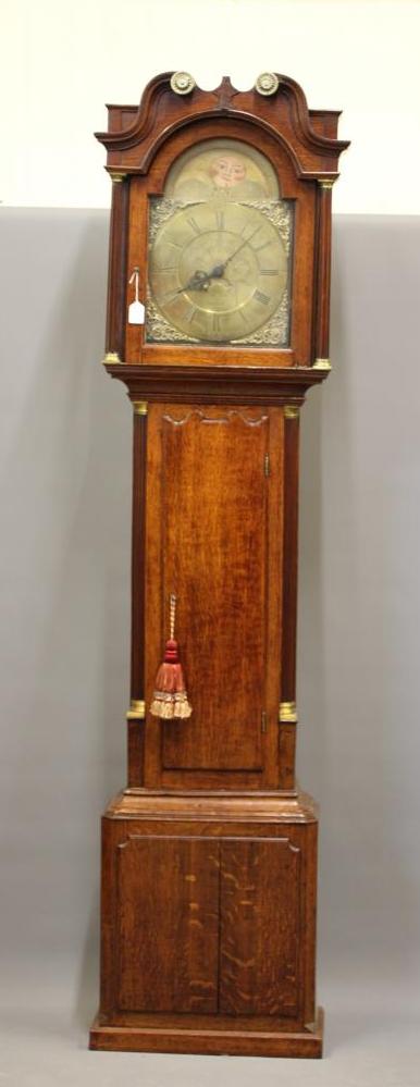 An oak longcase clock signed thomas lister halifax | Hartleys ...