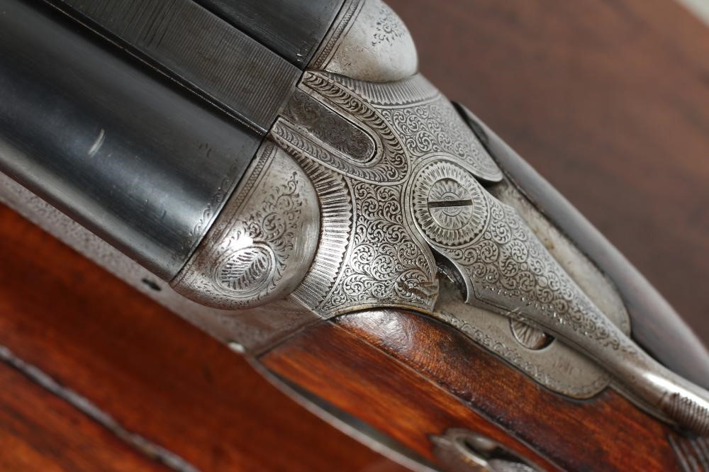 A hunter & sons side by side 12 bore shotgun converted from a large ...