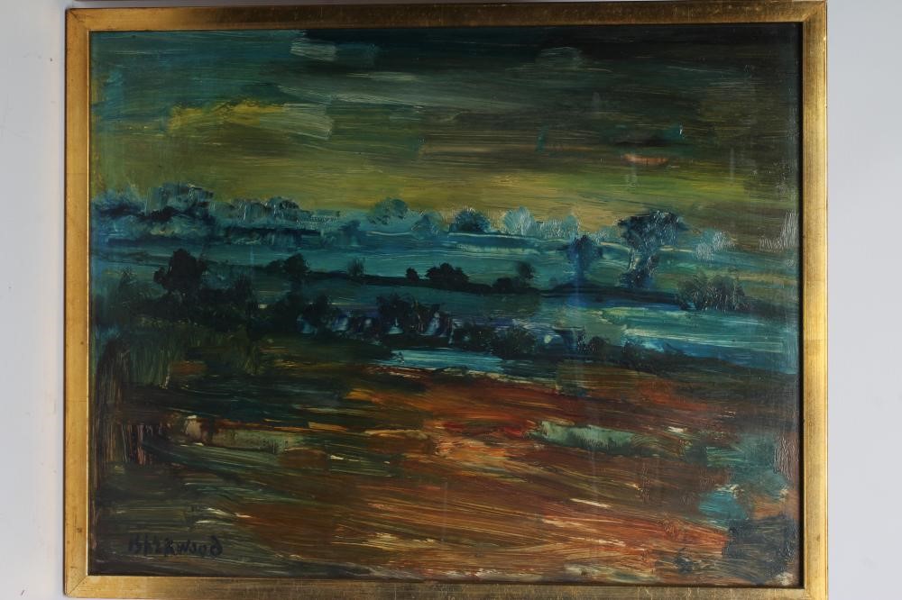 Lawrence james isherwood (1917-1988) "pattern of lancs. fields from m6 ...