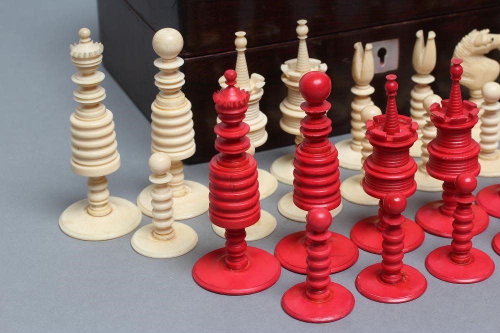 An english ivory chess set | Hartleys Auctioneers & Valuers