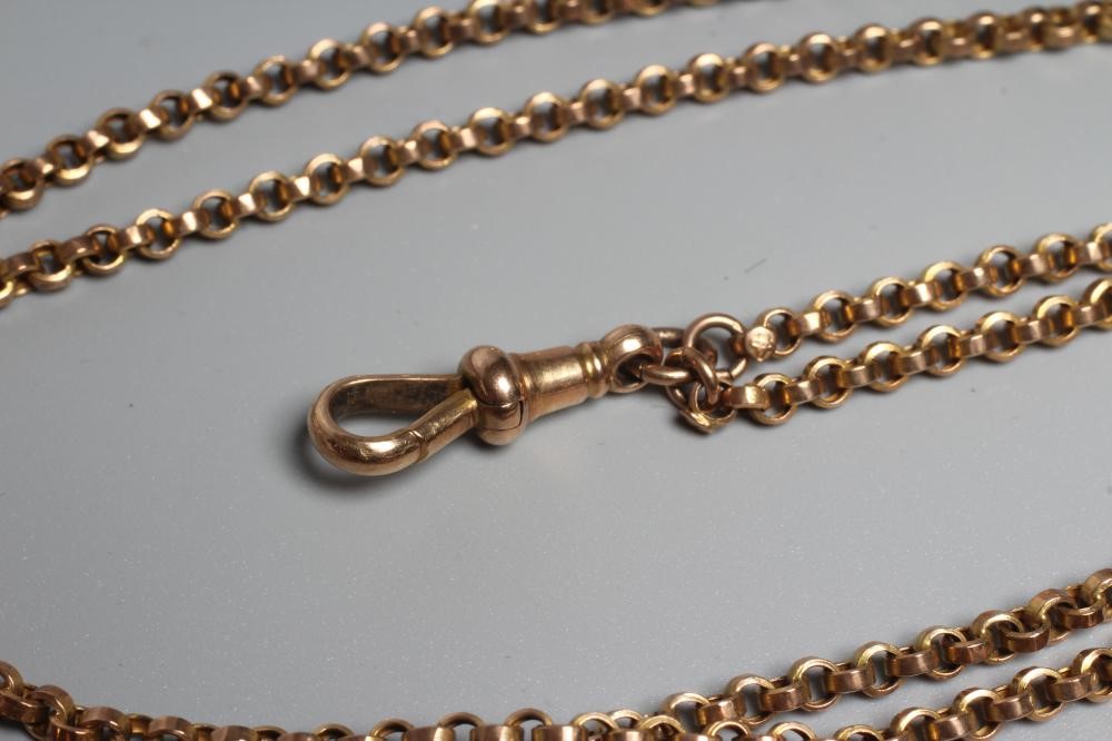 A guard chain with plain circular links and dog-clip fastener, fastener ...
