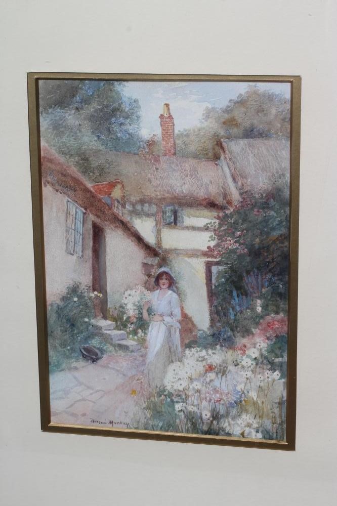 Florence mackay (c.1860-1930) the old garrick inn and a garden scene, a ...