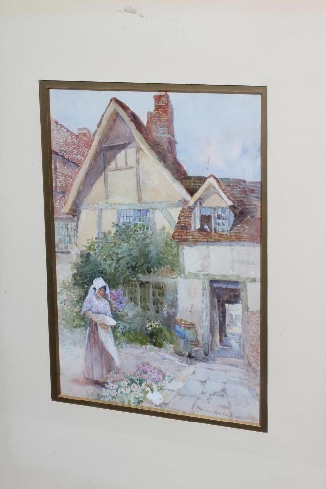 Florence mackay (c.1860-1930) the old garrick inn and a garden scene, a ...
