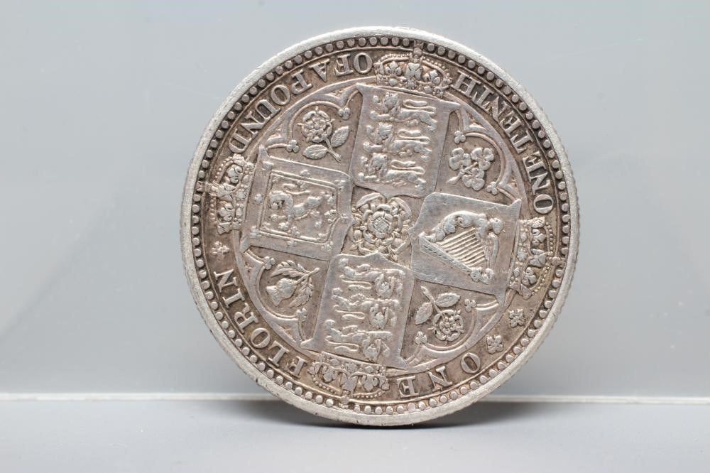 A victoria 'godless' one florin, 1849, 11.2g (est. plus 24% premium inc ...