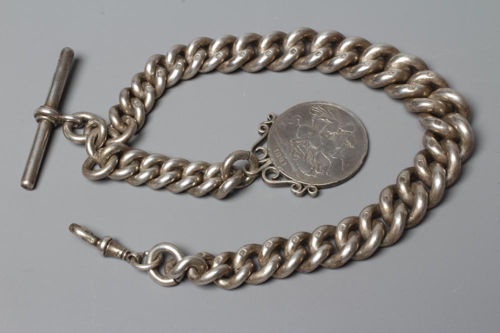 A massive silver albert chain by herbert bushell & son ltd. | Hartleys ...