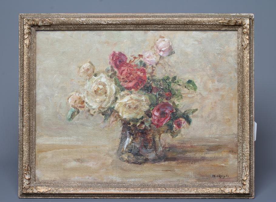 Herbert f royle (1870-1958) still life of roses in a vase | Hartleys ...