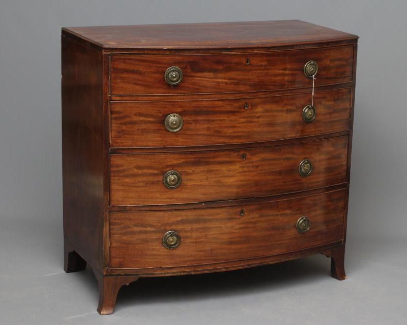A georgian mahogany bowed chest | Hartleys Auctioneers & Valuers