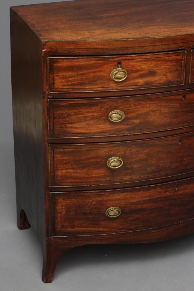 A regency mahogany bowed chest | Hartleys Auctioneers & Valuers