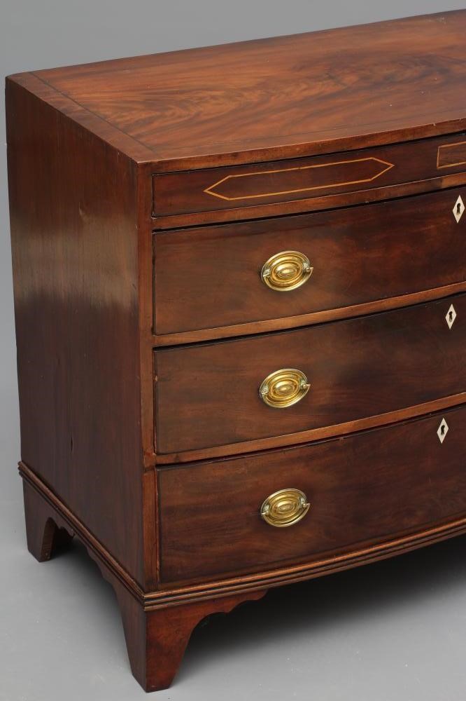 A regency mahogany bowed chest | Hartleys Auctioneers & Valuers