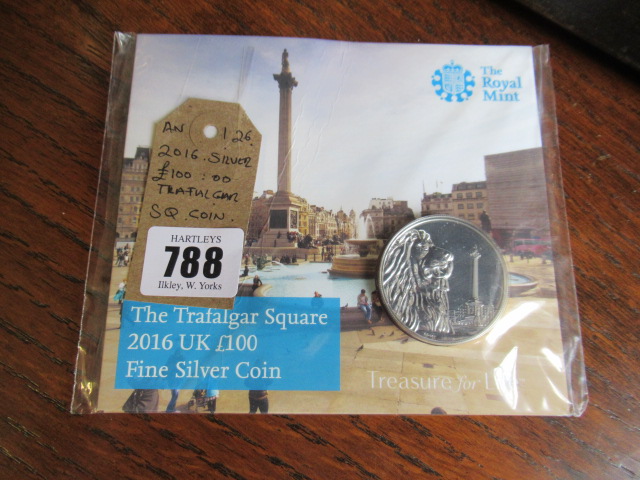 2016 silver £100 trafalgar square coin | Hartleys Auctioneers & Valuers