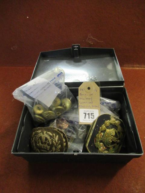 Box of military wartime badges buttons and insignia | Hartleys ...