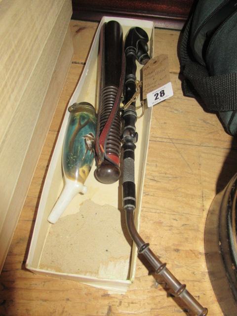 Small truncheon and ebony and porcelain pipe | Hartleys Auctioneers ...