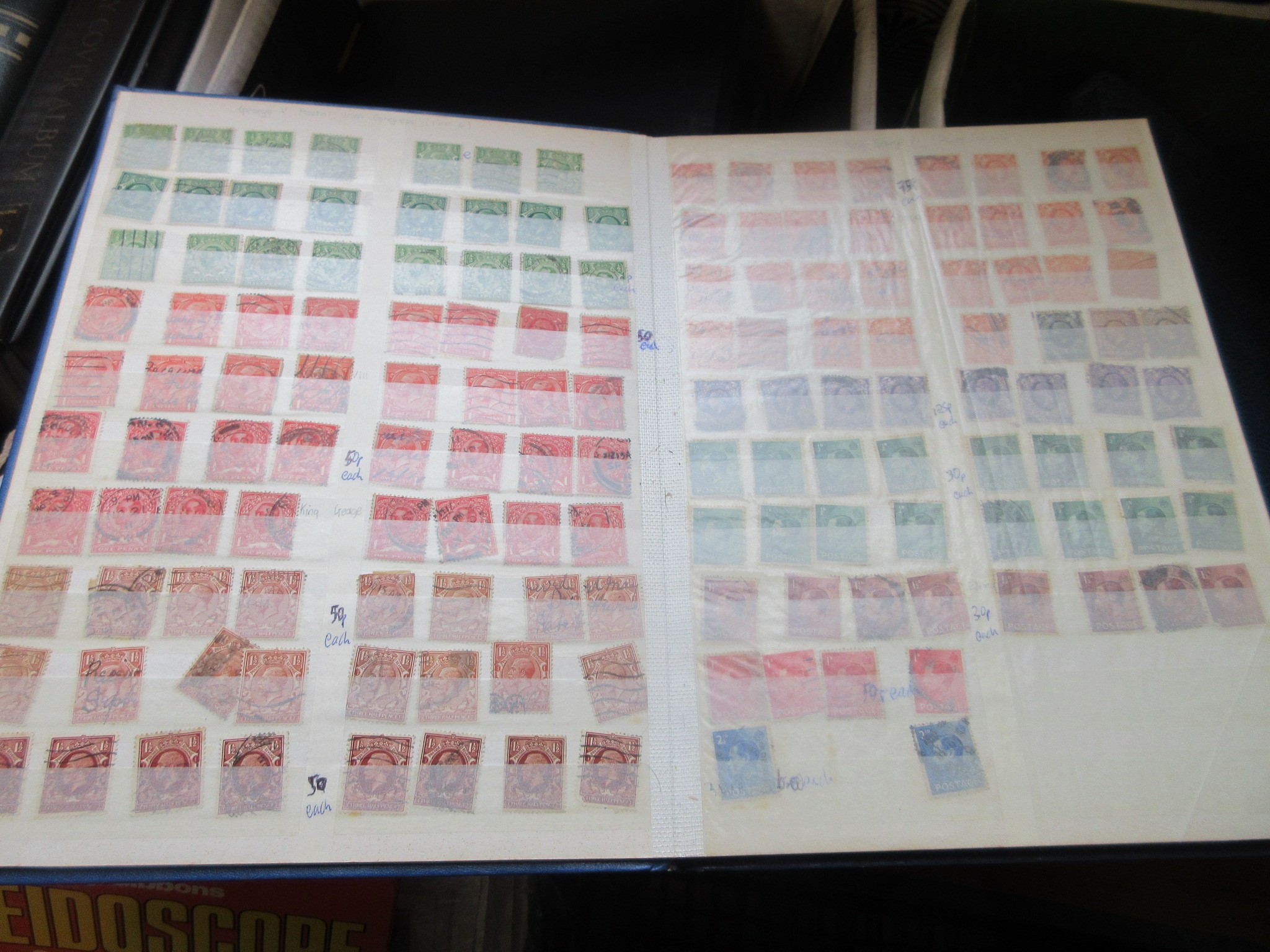 Eight albums of stamps including two us albums and gb commemorative ...