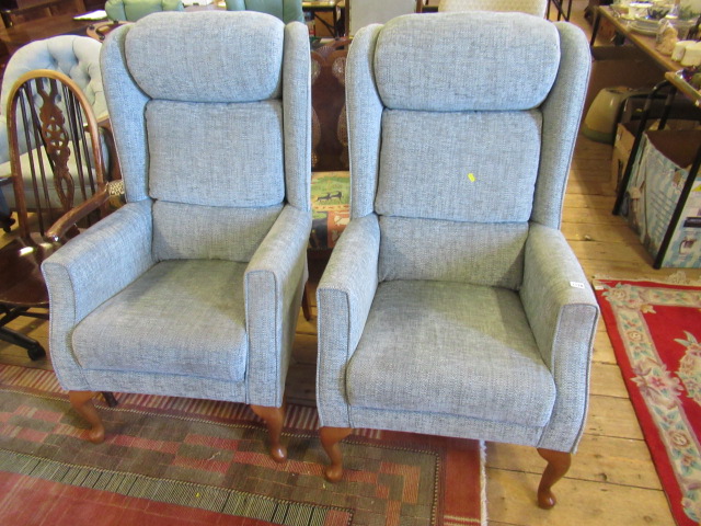 Pair of hsl blue matching high chairs | Hartleys Auctioneers & Valuers