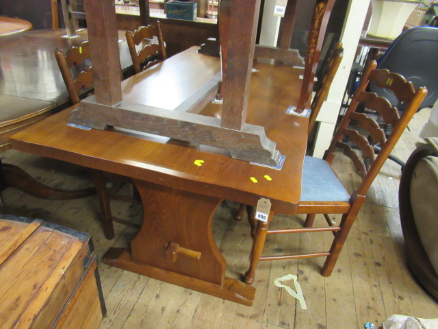 Cryer craft refectory dining table and six chairs | Hartleys ...