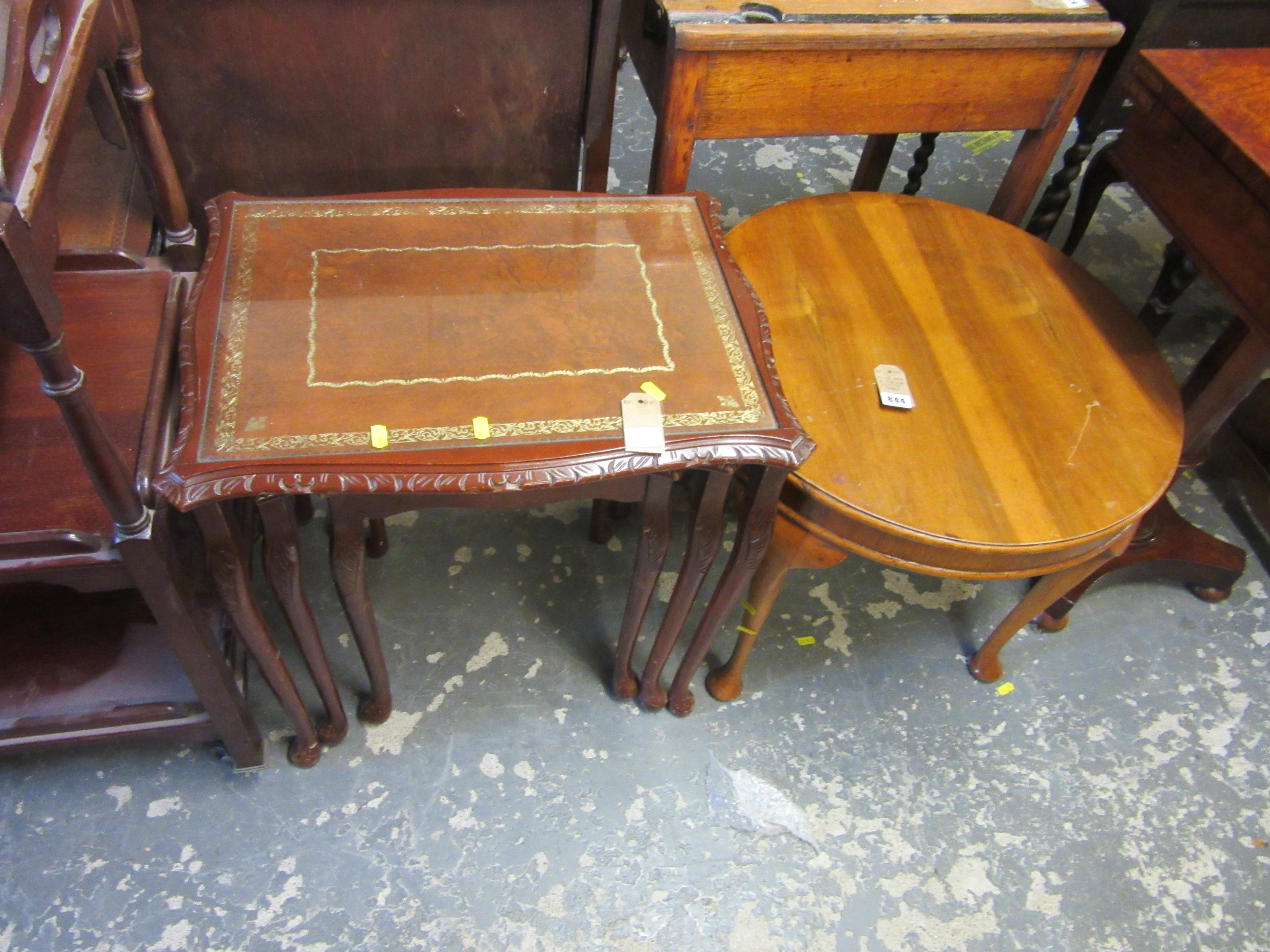 Nest of tables with circular coffee table | Hartleys Auctioneers & Valuers