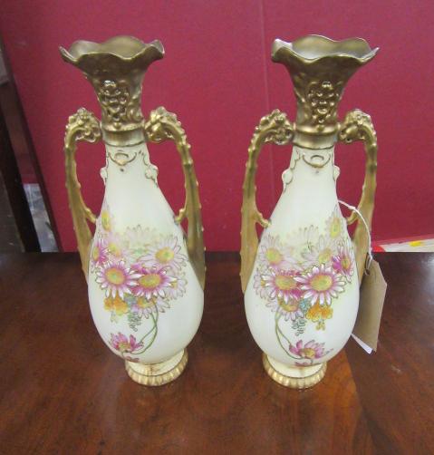 Pair of alexandra porcelain works vases | Hartleys Auctioneers & Valuers