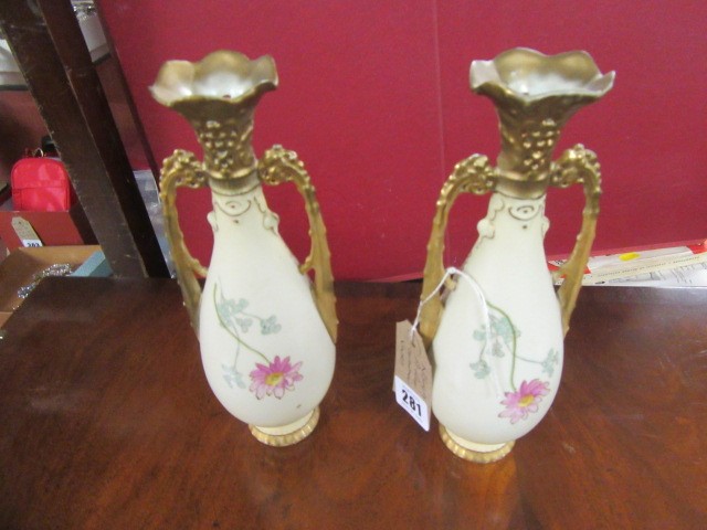 Pair of alexandra porcelain works vases | Hartleys Auctioneers & Valuers
