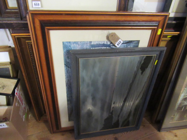 David newbould pastel, print lady on a winter street and oil on board ...
