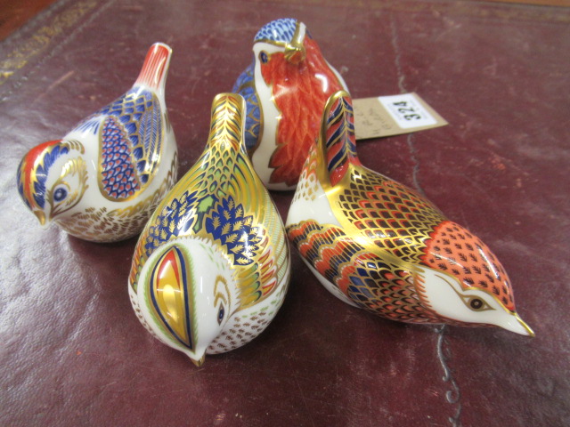 Four royal crown derby birds | Hartleys Auctioneers & Valuers