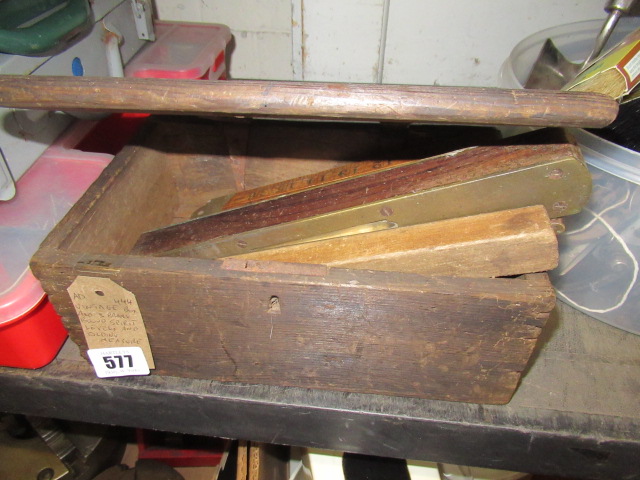 Vintage box and three brass bound spirit levels etc | Hartleys ...