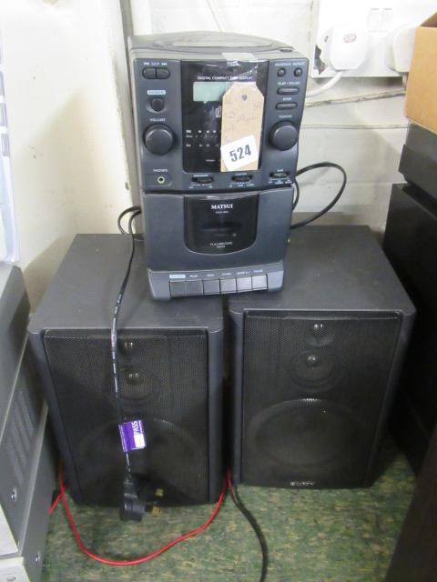 Matsui cd player and speakers | Hartleys Auctioneers & Valuers