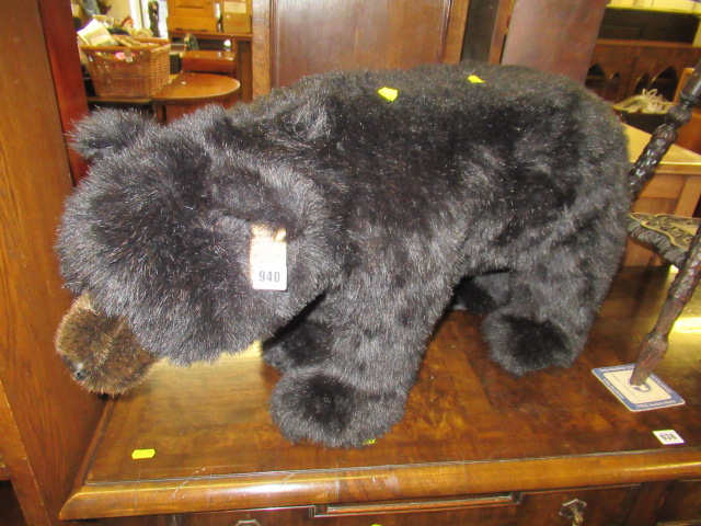 Orvis bear footstool with ditz ear mark | Hartleys Auctioneers & Valuers
