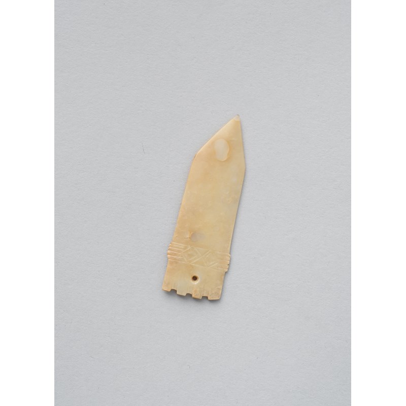 A small chinese pale yellow jade halberd blade, ge | Woolley and Wallis