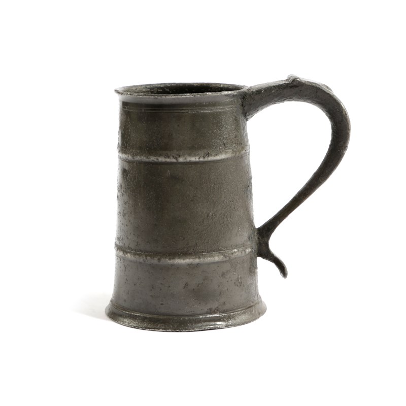 A documented pewter pint two narrow band mug | Woolley and Wallis
