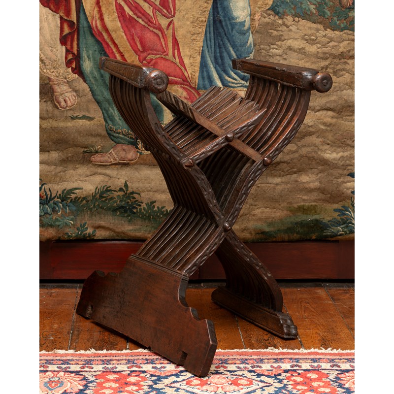 A good late 15th century walnut savonarola, central italy, possibly ...