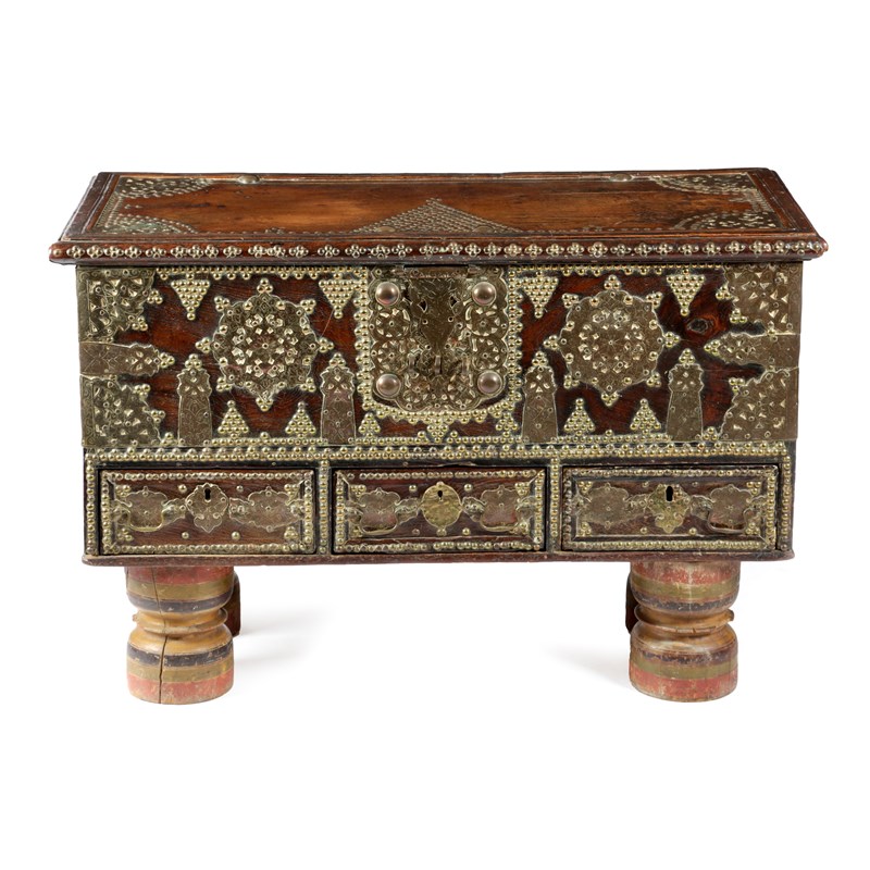 A teak and brass mounted 'zanzibar' or arab chest | Woolley and Wallis