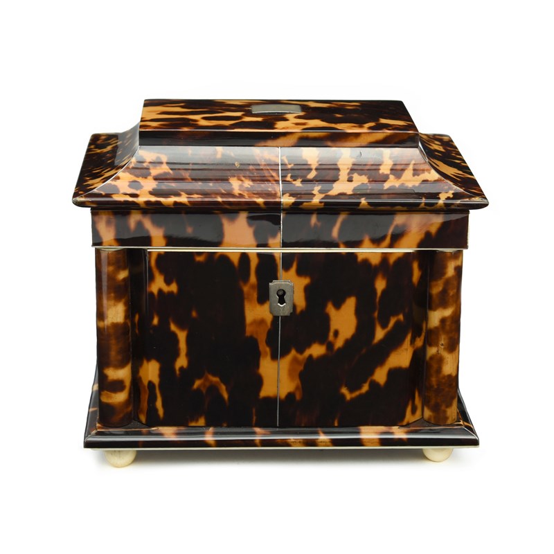 Λ a george iv tortoiseshell tea caddy | Woolley and Wallis