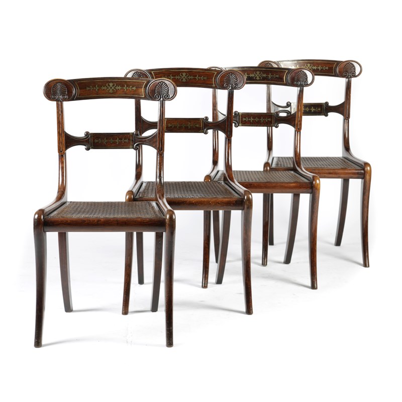 Λ a set of four regency simulated rosewood side chairs | Woolley and Wallis