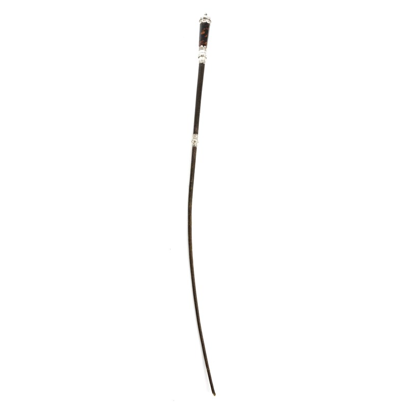 Λ a queen anne tortoiseshell and silver mounted riding whip | Woolley ...