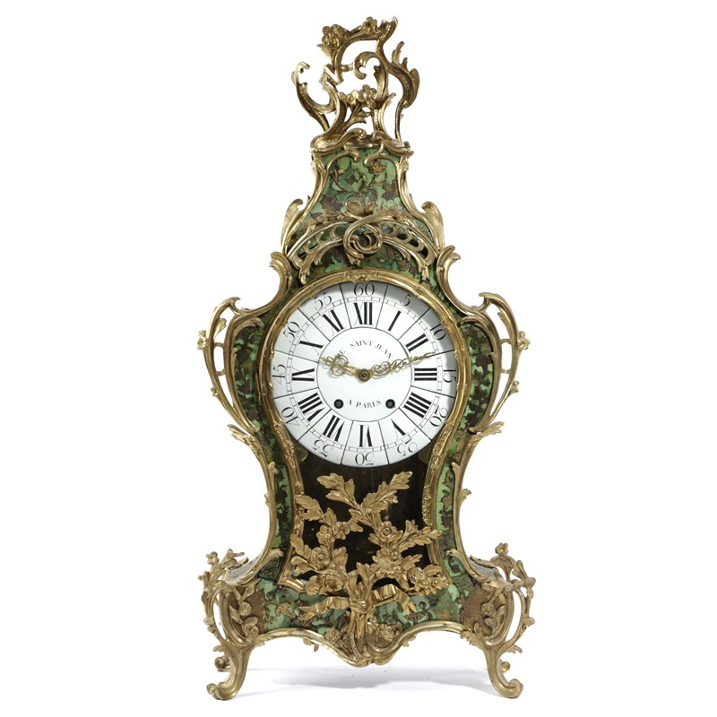 A louis xv ormolu and corne verte bracket clock | Woolley and Wallis