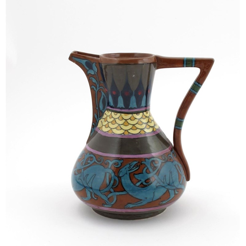 A foley intarsio jug designed by frederick rhead | Woolley and Wallis