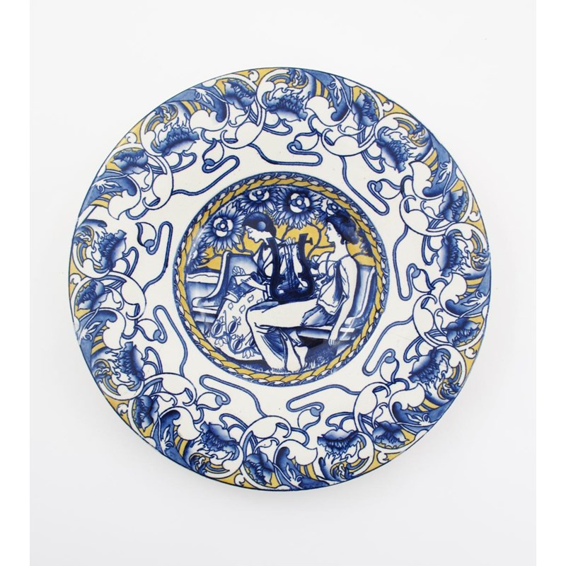 A rare foley faience charger designed by frederick rhead | Woolley and ...