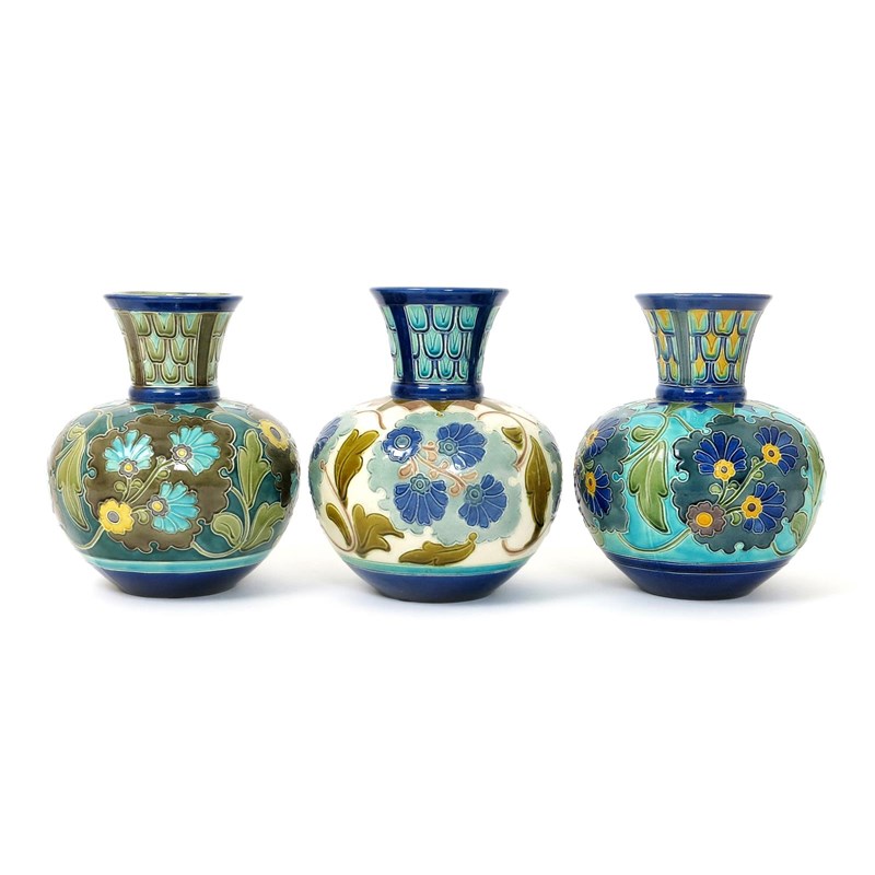 A burmantofts faience partie-colour vase designed by joseph walmsley ...