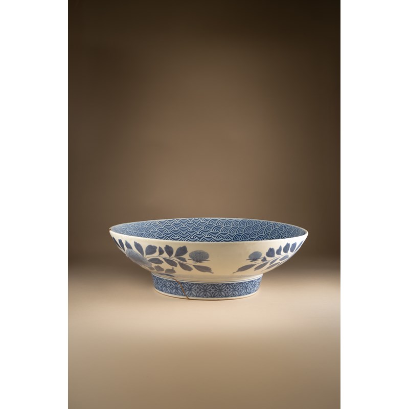 A large blue and white nabeshima shakuzara (large dish) | Woolley and ...