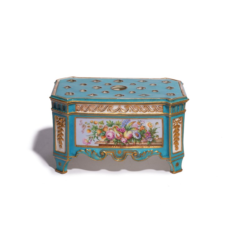 A coalport bough pot and cover, c.1860, the rectangular form finely ...
