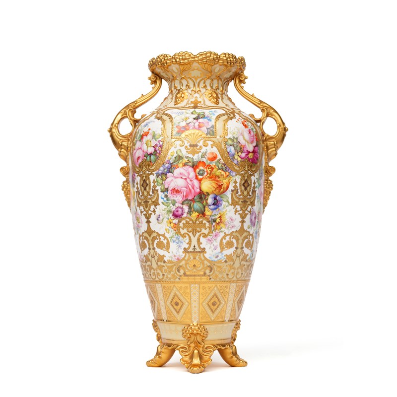 A large and impressive royal crown derby vase by albert gregory, date ...