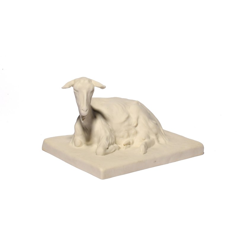 A sèvres biscuit porcelain figure of a nanny goat, c.1930, modelled by ...