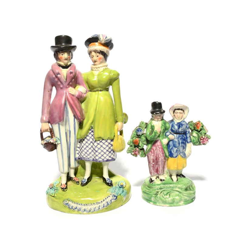 A staffordshire group of the dandies, 1st half 19th century, also known ...