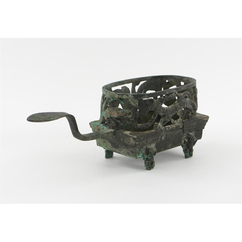 A chinese bronze rectangular small brazier | Woolley and Wallis