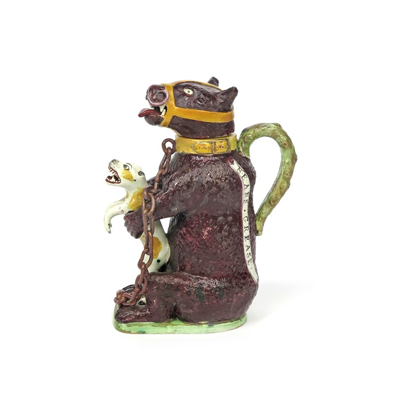 A bear baiting advertising jar and cover early 19th century | Woolley and Wallis