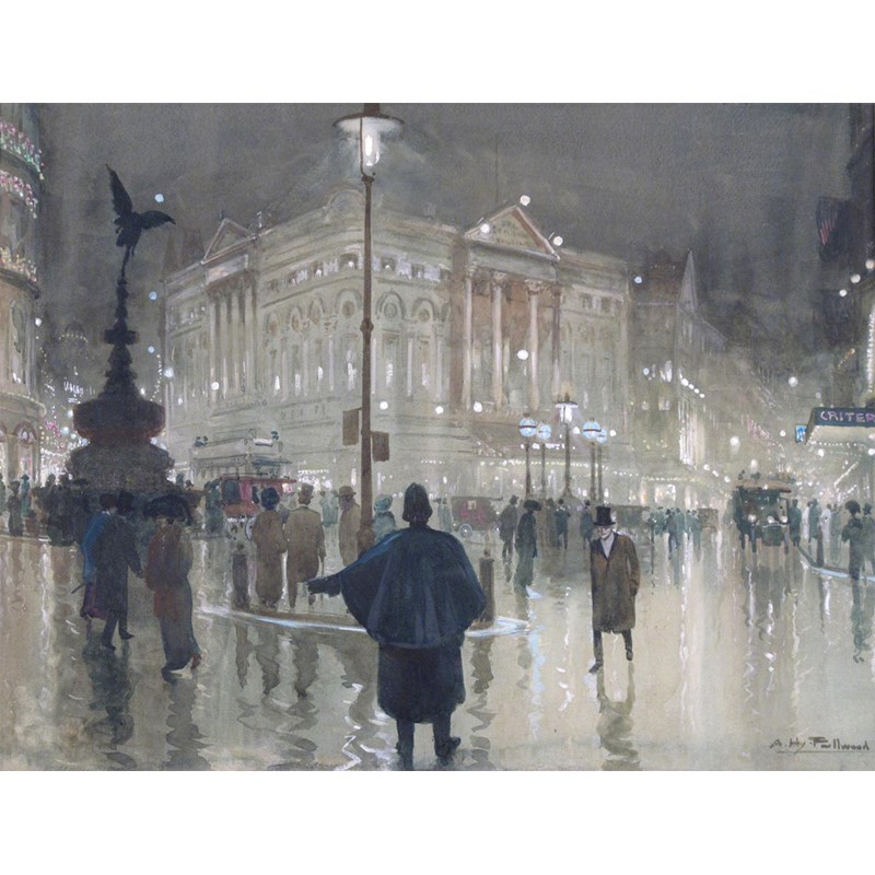 Albert henry fullwood (1863-1930) piccadilly circus at night signed ...